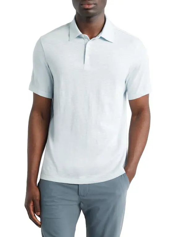 Robert Barakett Brightwood Slub Cotton Polo - Blue Haze