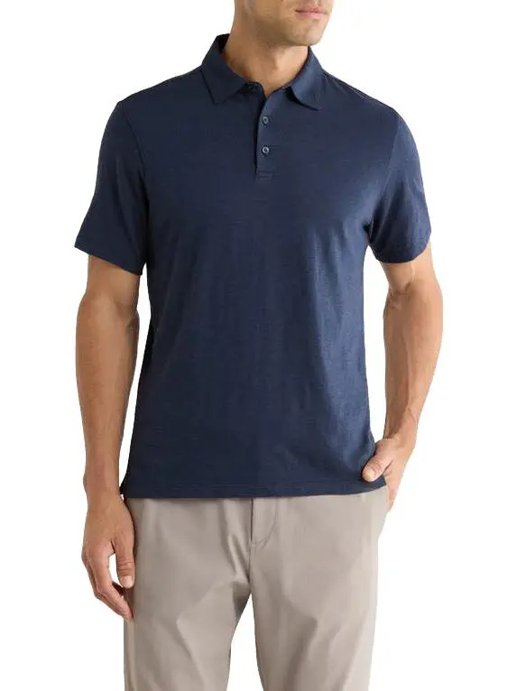 Robert Barakett Brightwood Slub Cotton Polo - Blue Night