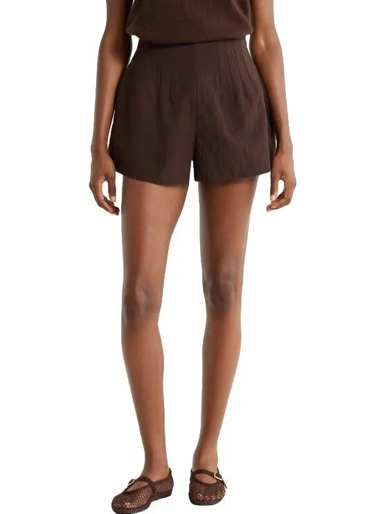 Staud Magpie High-waisted Shorts - Earth