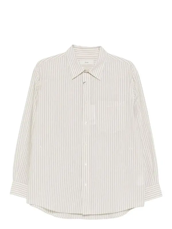 DUNST Striped Cotton Shirt - White