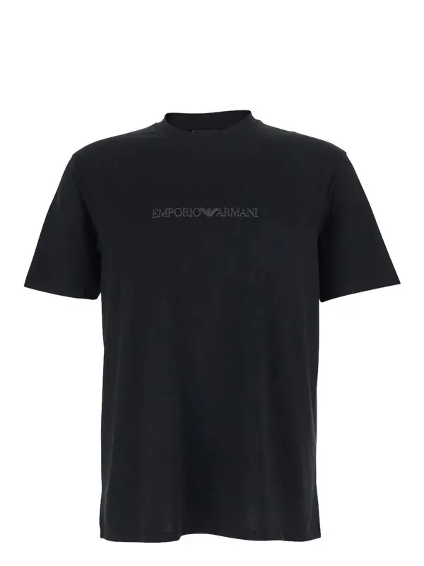 Emporio Armani Logo Cotton T-shirt - Black