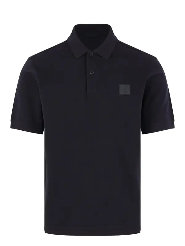 Stone Island Polo Shirt With Logo - Black