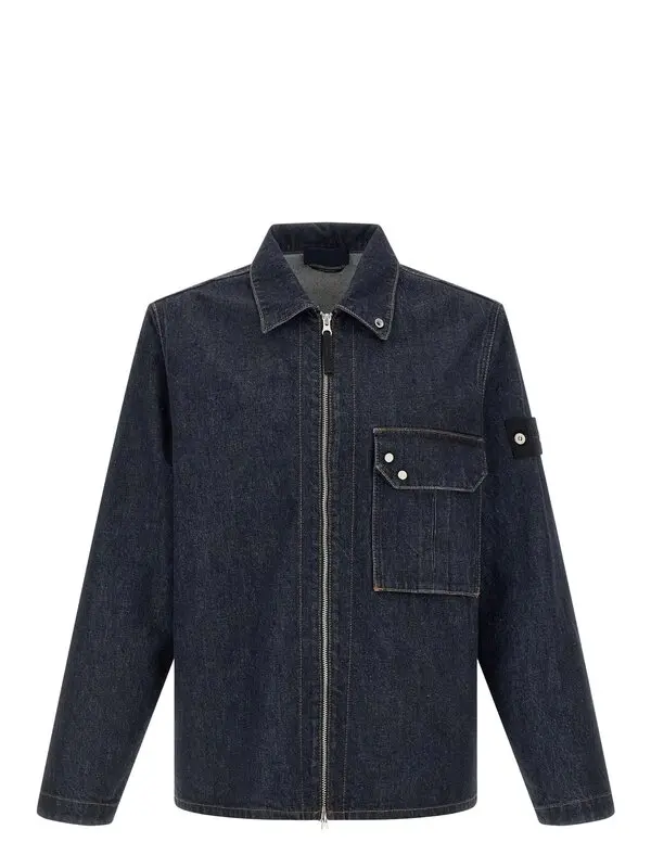 Stone Island Denim Cotton Jacket - Blue