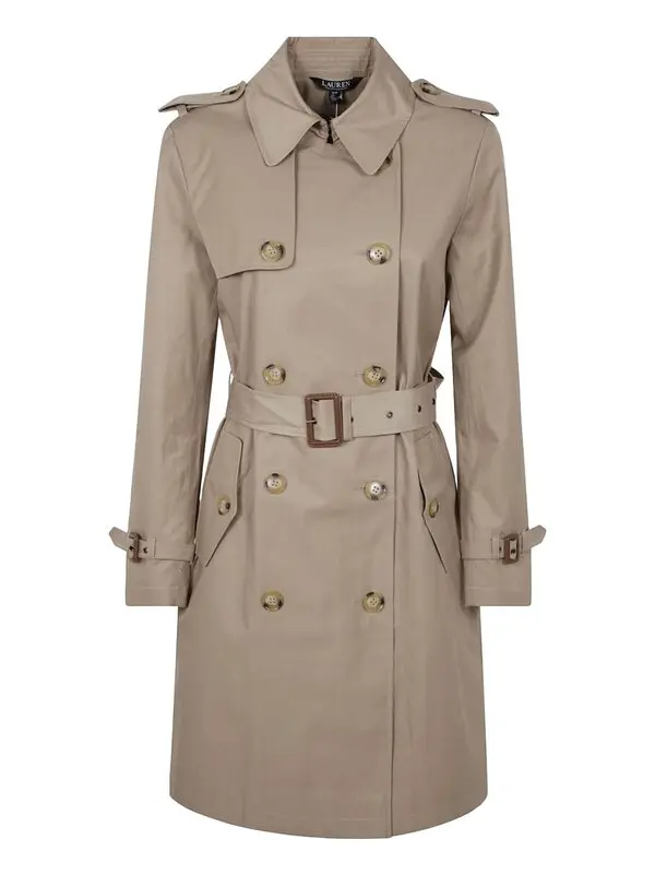Ralph Lauren Trench Coat With Logo - Beige