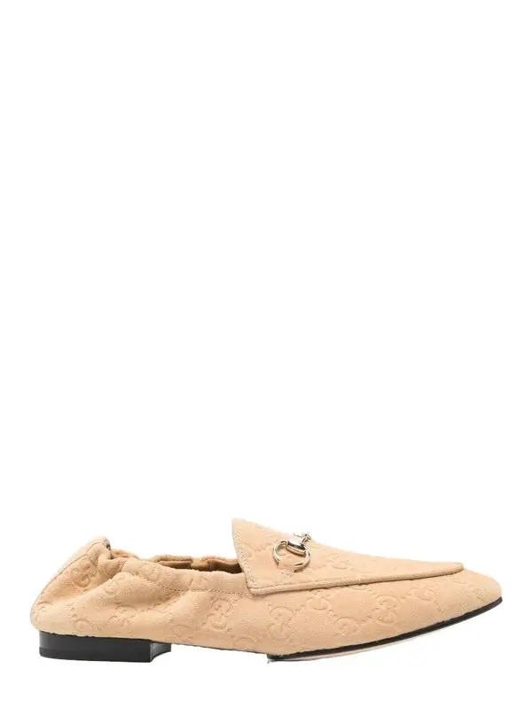 Gucci Jordaan Leather Loafers - Beige