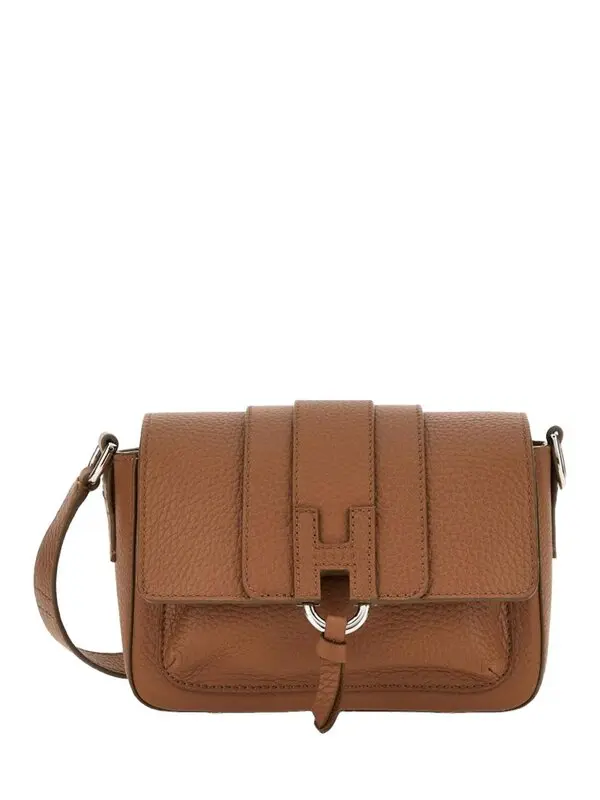 Hogan Leather Crossbody Bag - Brown