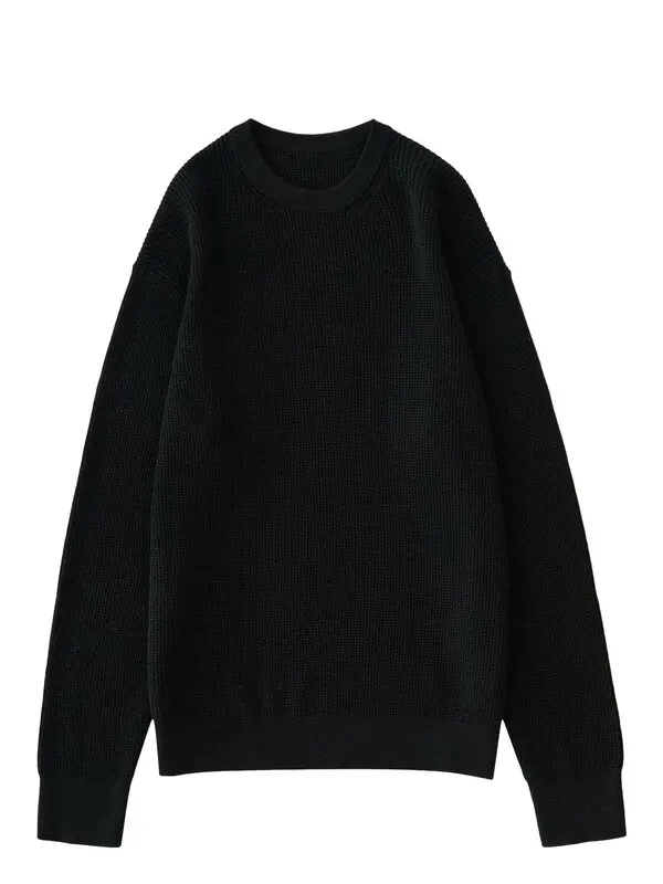Studio Nicholson Portland Cashmere Waffle Knit - Black