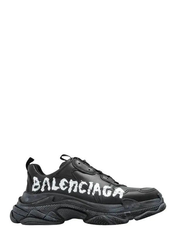 Balenciaga Triple S Logo Sneakers - Black