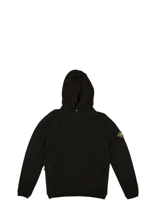 Stone Island Logo Pullover Sweatshirt - Black