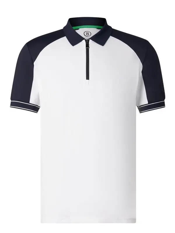 Bogner Fabius Functional Short-sleeved Top - White/navy Blue