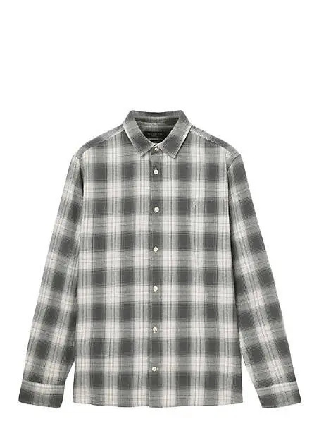 ALLSAINTS Kelby Checked Cotton Shirt - Clouded Grey