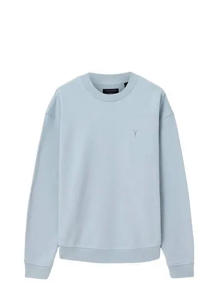 ALLSAINTS Asher Logo-embroidered Cotton Sweatshirt - Misty Blue