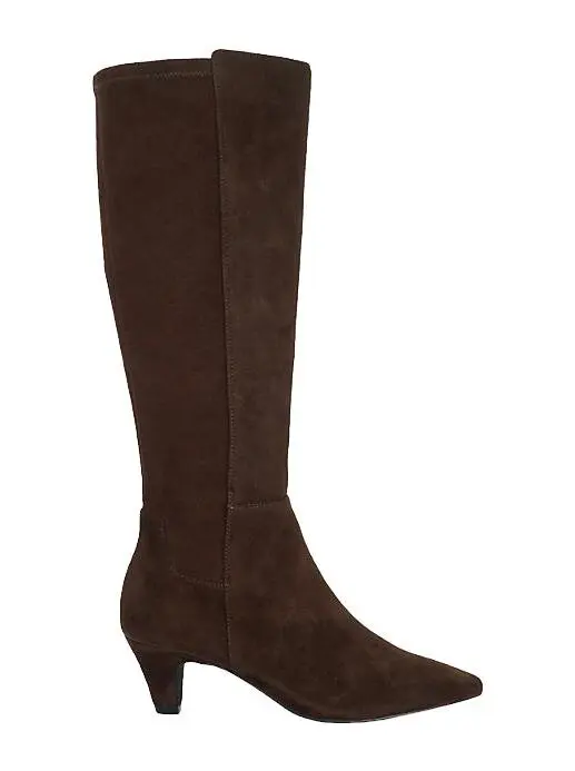 DUNE Sera Suede Knee-high Boots - Brown Suede