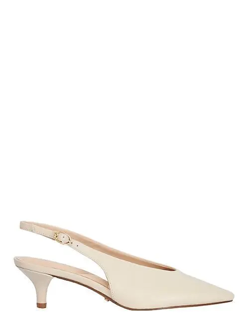 DUNE Credibility Slingback Leather Courts - Ecru Leather