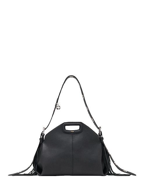 Maje Leather Shoulder Bag - Black