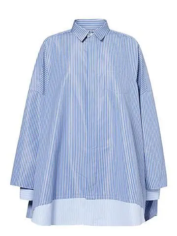 Sacai Pinstripe Oversized Cotton-blend Shirt - Blue Stripe