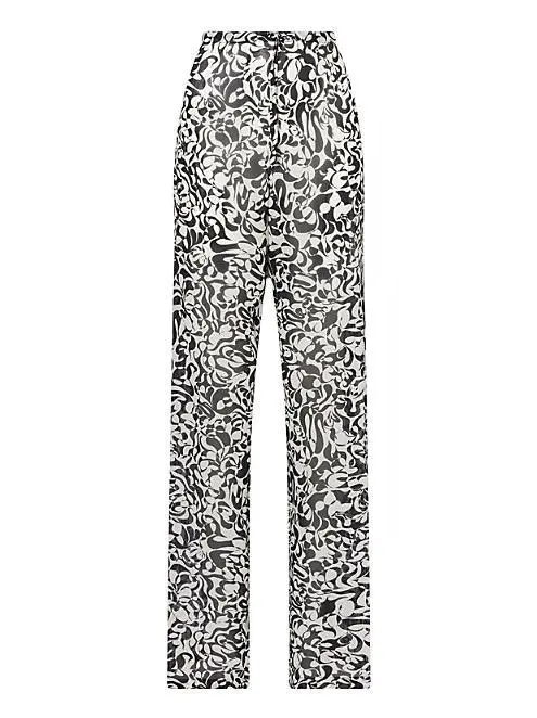 Dries Van Noten Striped Silk-blend Trousers - Black