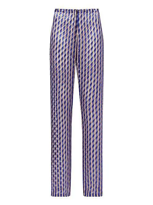 Dries Van Noten Striped Silk-blend Trousers - Purple