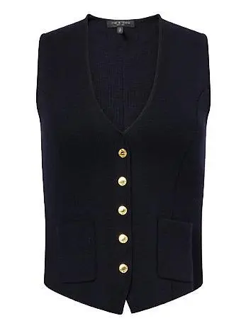 Rag & Bone V-neck Wool Vest - Navy