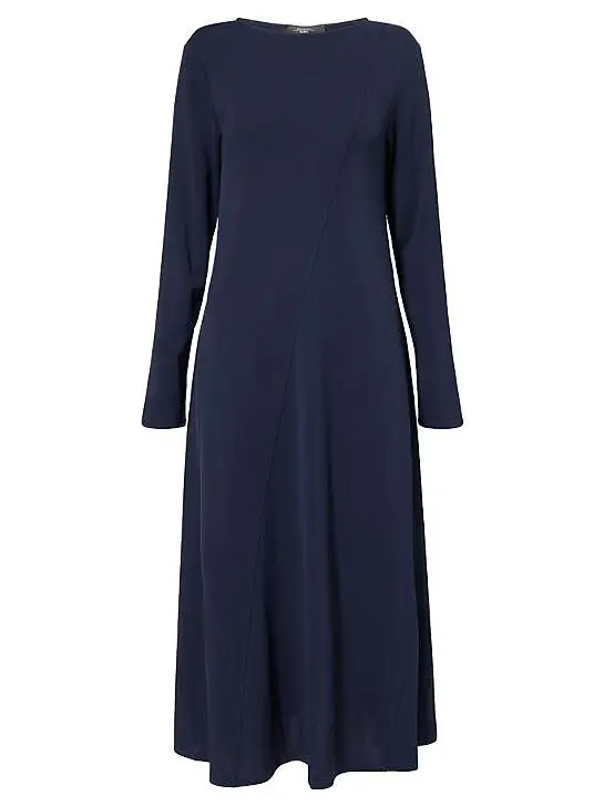 Max Mara Acro Long-sleeved Midi Dress - Navy