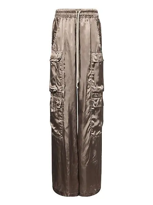 Rick Owens Patch-pocket Satin Trousers - Dust