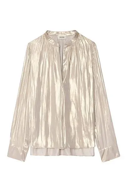 Zadig&Voltaire Ruched Satin Blouse - Gold