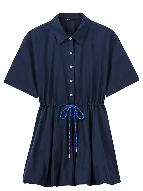Maje Cotton Mini Dress - Navy