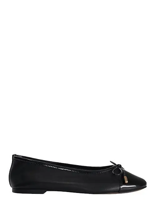 DUNE Haliah Patent-leather Ballet Flats - Black Leather