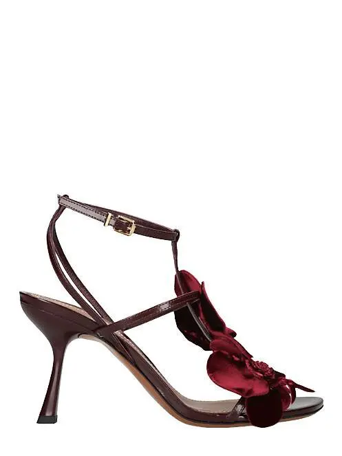 Zimmermann Orchid 85 Leather Sandals - Red/dark