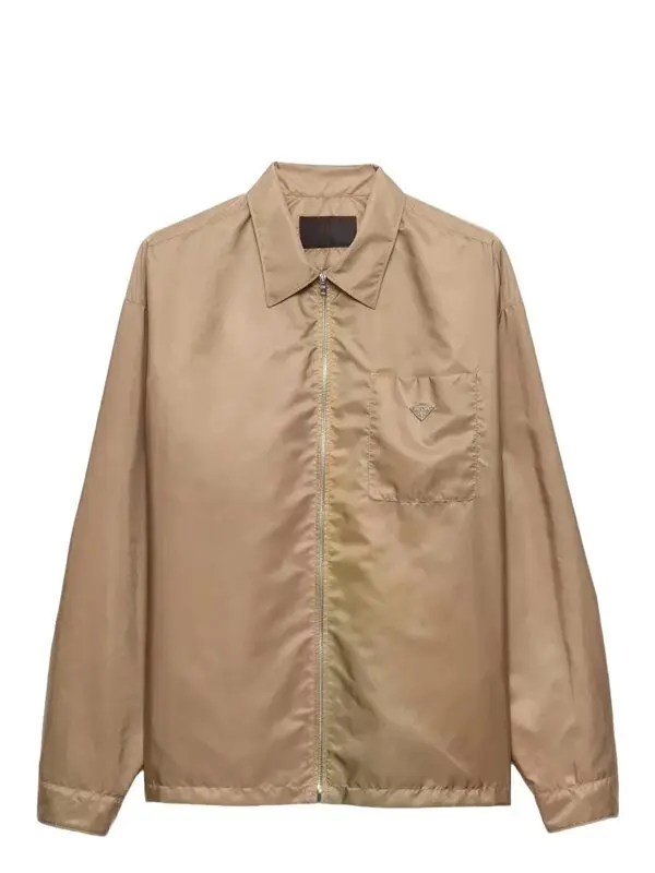 Prada Classic-collar Zipper Shirt - Neutrals