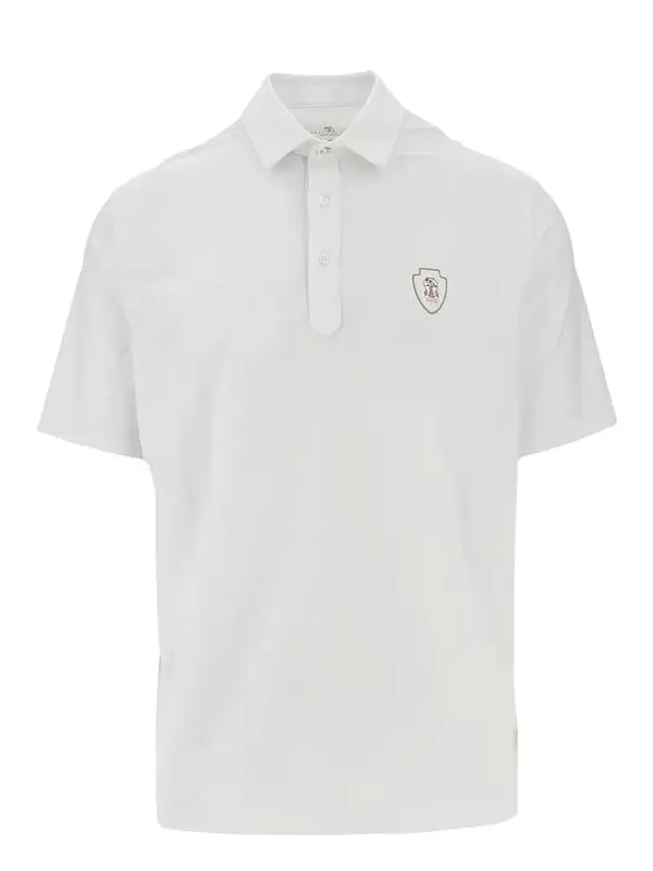 Brunello Cucinelli Logo-patch Polo Shirt - White