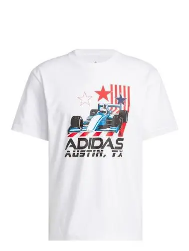 Adidas Austin Americana Motorsport Graphic T-shirt - White