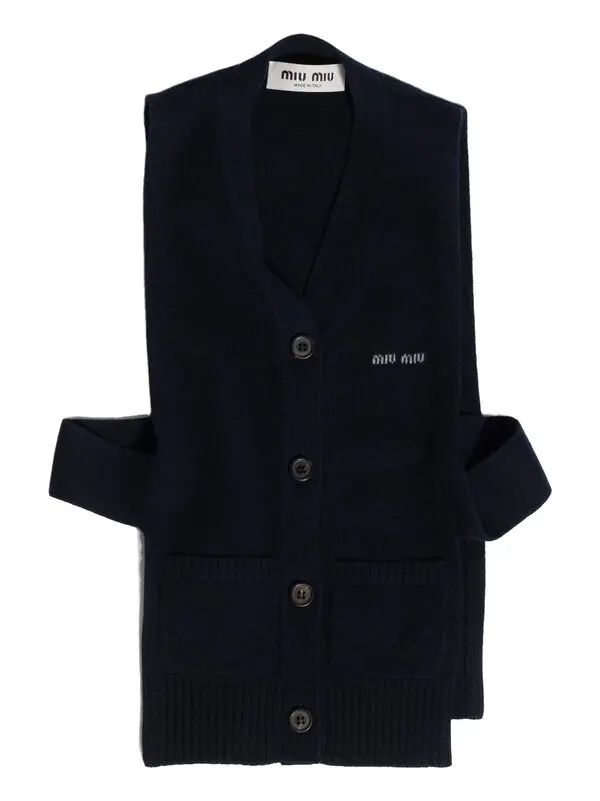 Miu Miu Cashmere Cardigan Vest - Navy