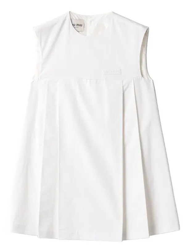 Miu Miu Poplin Mini-dress - White
