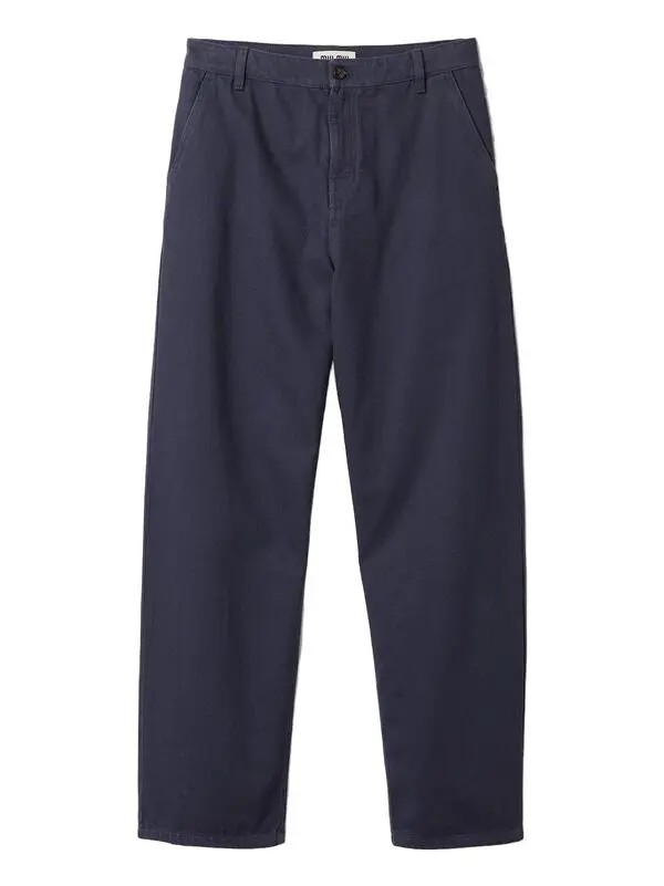 Miu Miu Garment-dyed Gabardine Pants - Hematite