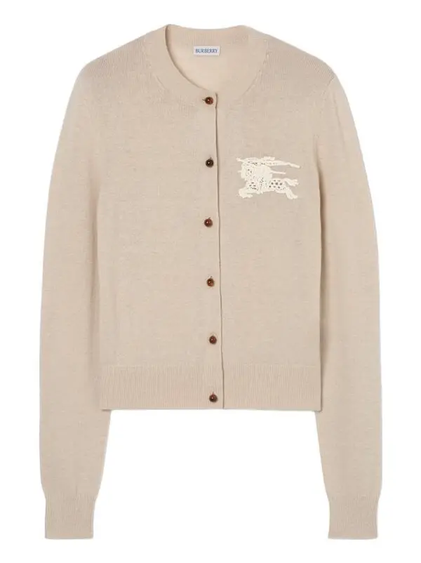 Burberry Ekd Cotton Wool Cardigan - Easel Beige