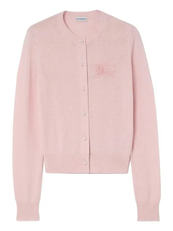 Burberry Ekd Cotton Wool Cardigan - Mallow Pink