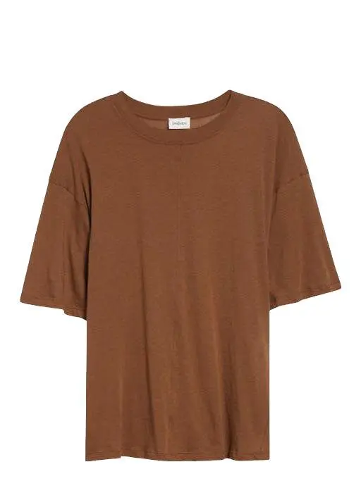Saint Laurent Oversize Cotton T-shirt - Caramel