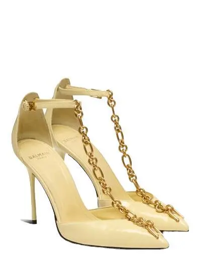 Balmain Sync Patent Leather Stilettos - Yellow