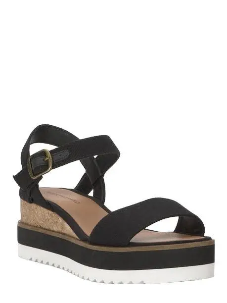Lucky Brand Tema Platform Wedge Sandal - Black
