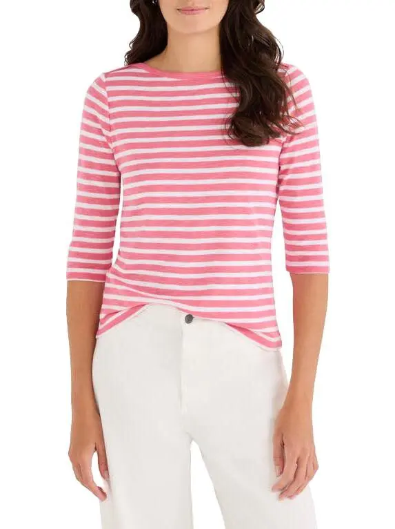 NIC+ZOE Striped Boat Neck T-shirt - Raspberry Mix