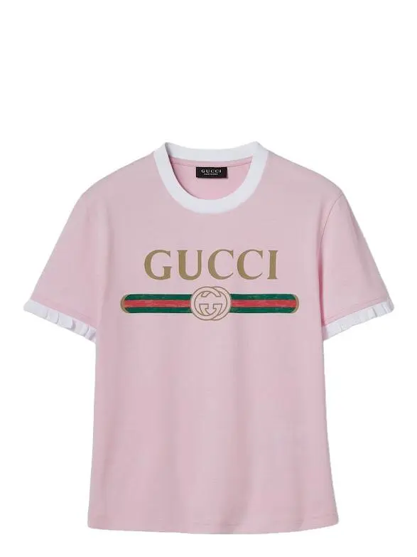 Gucci Cotton Jersey T-shirt With Print - Pink