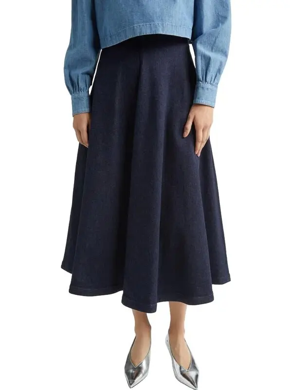 Altuzarra Varda A-line Denim Skirt - Berry
