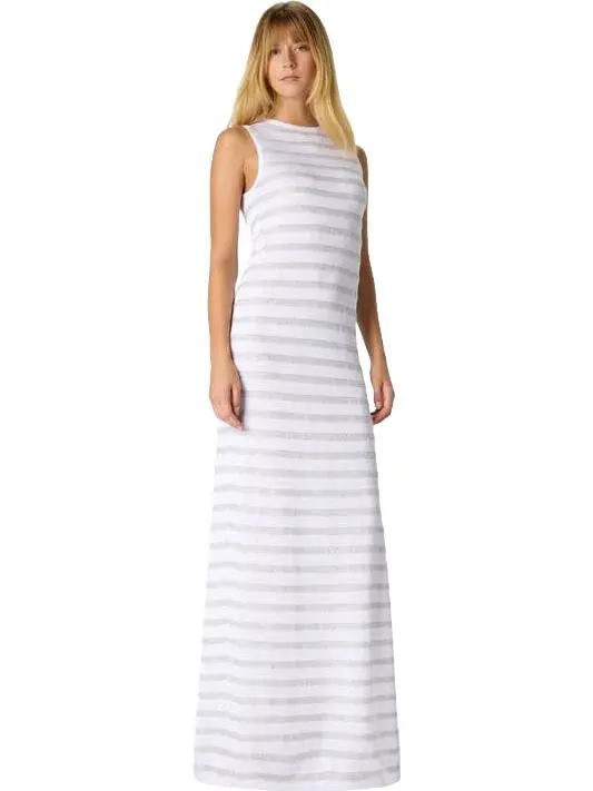 Missoni Sleeveless Striped Viscose Gown With Slit - Green& Brown