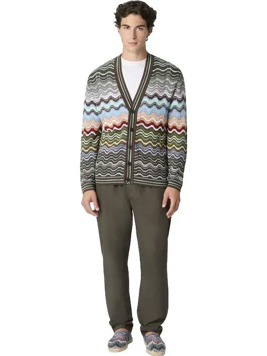 Missoni Cotton And Viscose Chevron Cardigan - Multicoloured