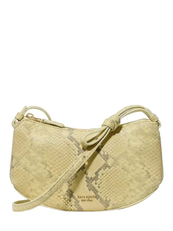Kate Spade New York Snakeskin Embossed Leather Crossbody Bag - Pale Citron