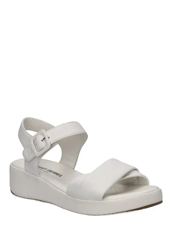 Josef Seibel Ankle Strap Platform Wedge Sandals - White