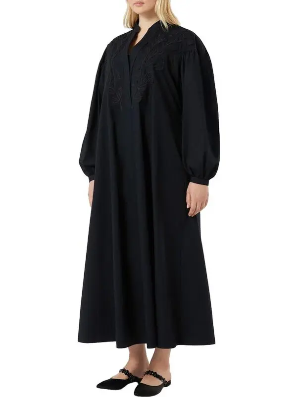 Marina Rinaldi Materia Long Sleeve Maxi Dress - Black