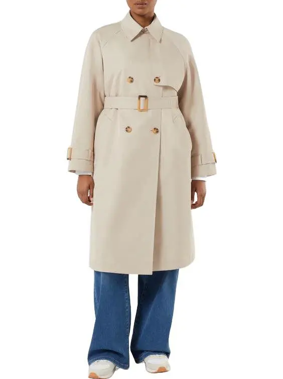 Marina Rinaldi Patto Water Repellent Cotton-blend Trench Coat - Beige
