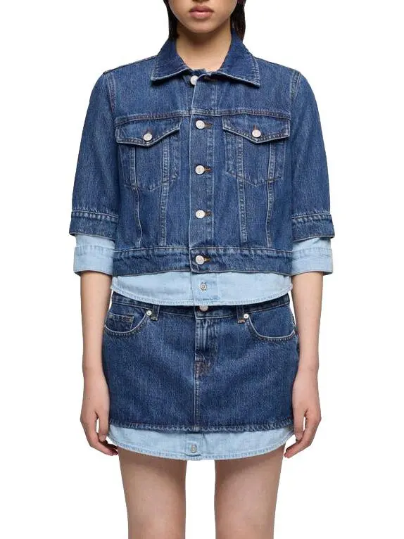 7 For All Mankind Denim Trucker Jacket - Shadow